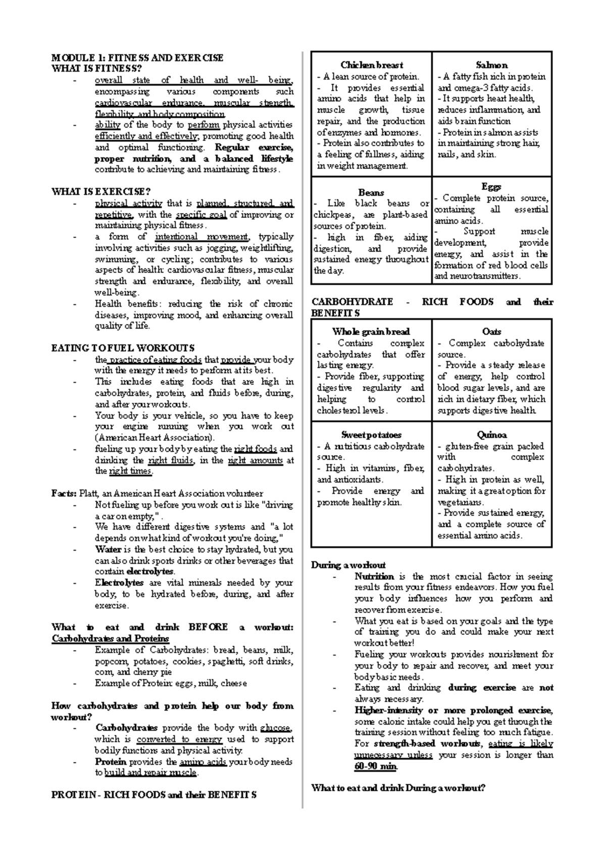 Module 1 Fitness AND Exercise - MODULE 1: FITNESS AND EXERCISE WHAT IS ...