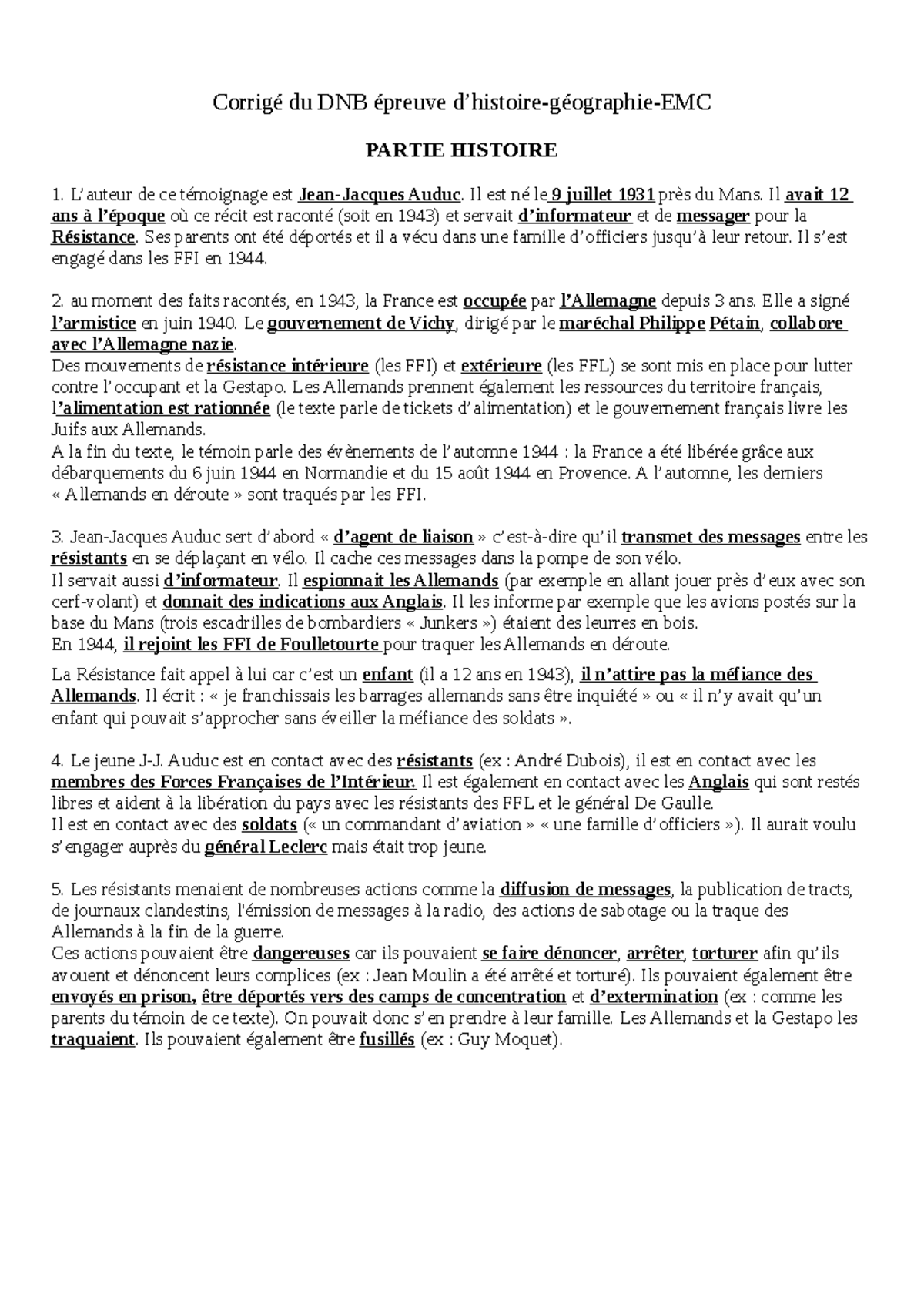 Corrigé DNB hist-géo-EMC 2018 - Corrigé du DNB épreuve d’histoire-géographie-EMC PARTIE HISTOIRE ...