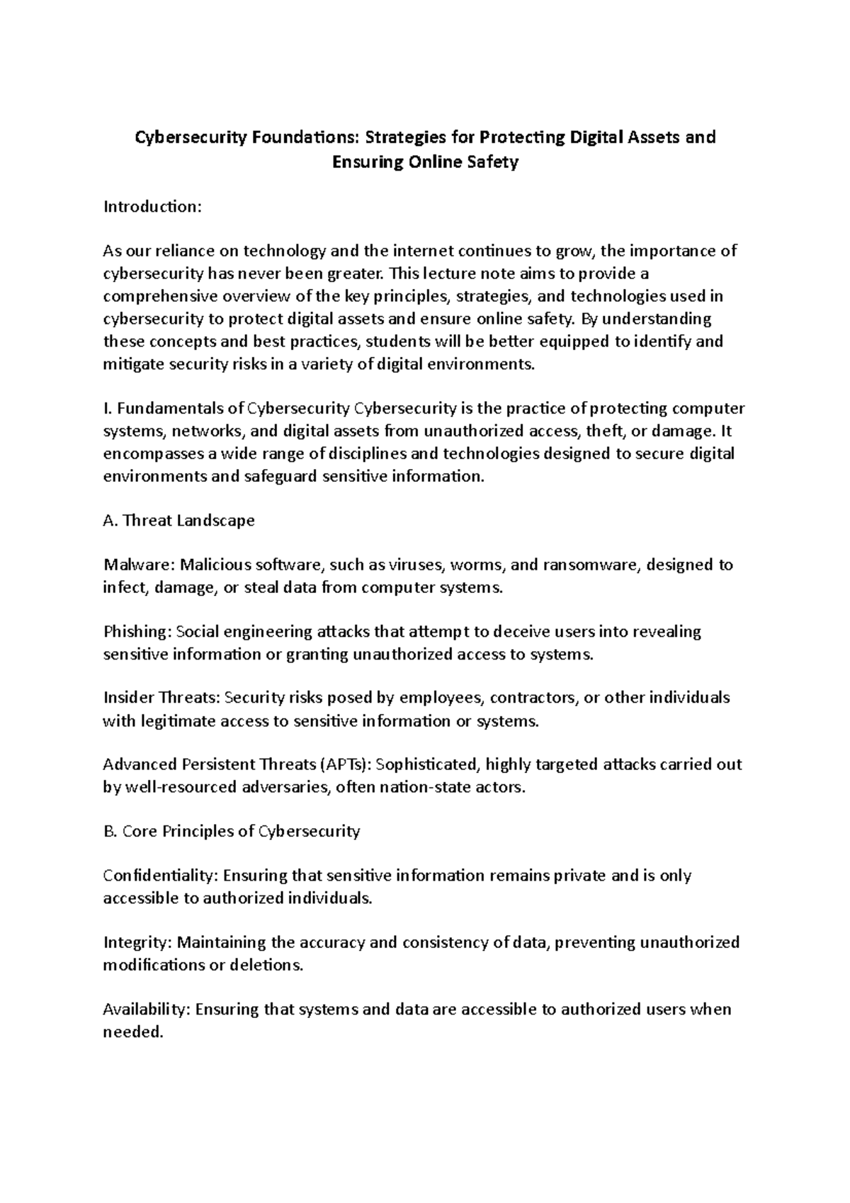 Cybersecurity Foundations- Strategies for Protecting Digital Assets and ...