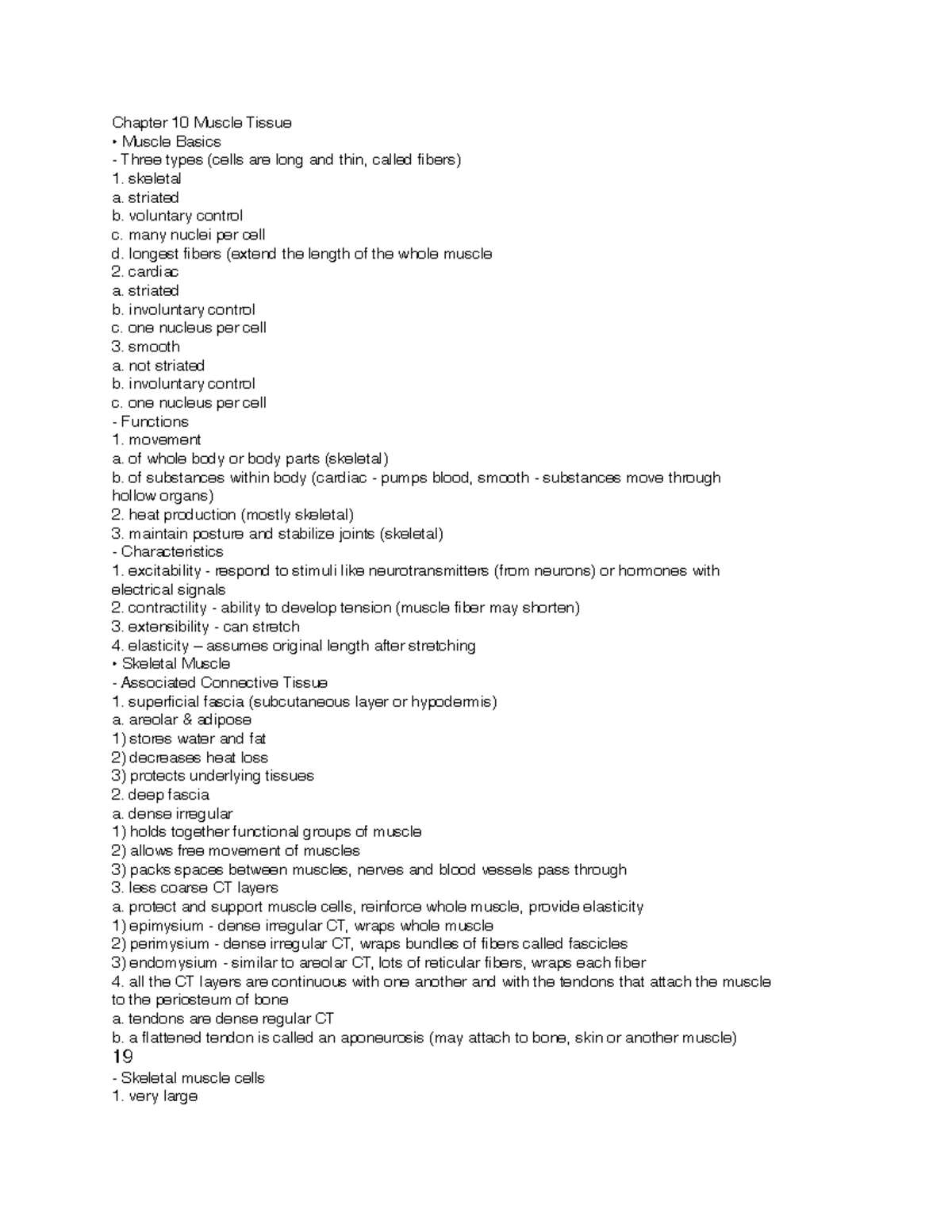 Anat 10 - muscle tissue anatomy class notes - Chapter 10 Muscle Tissue ...
