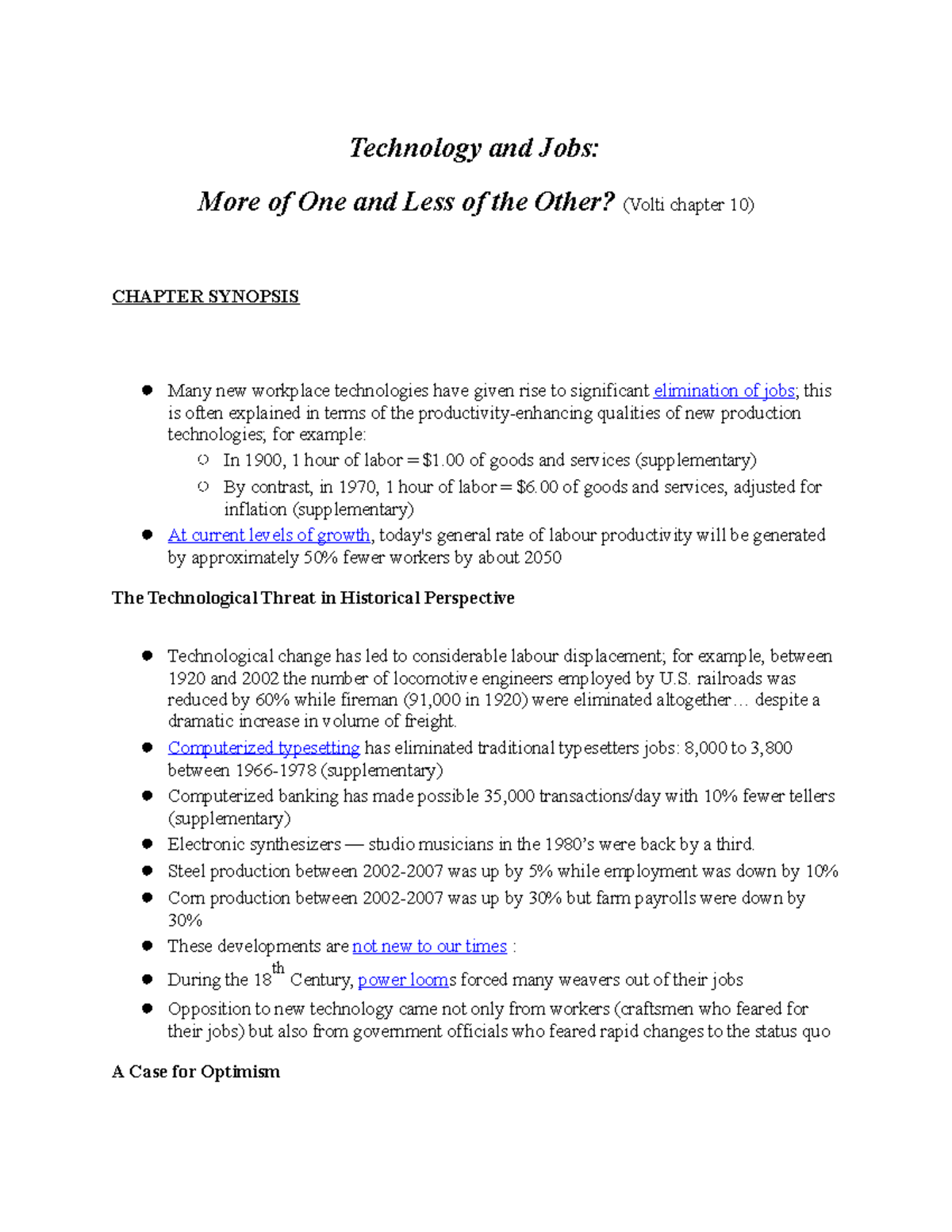 Technology and Jobs - Chapter summary - Technology and Jobs: More of ...