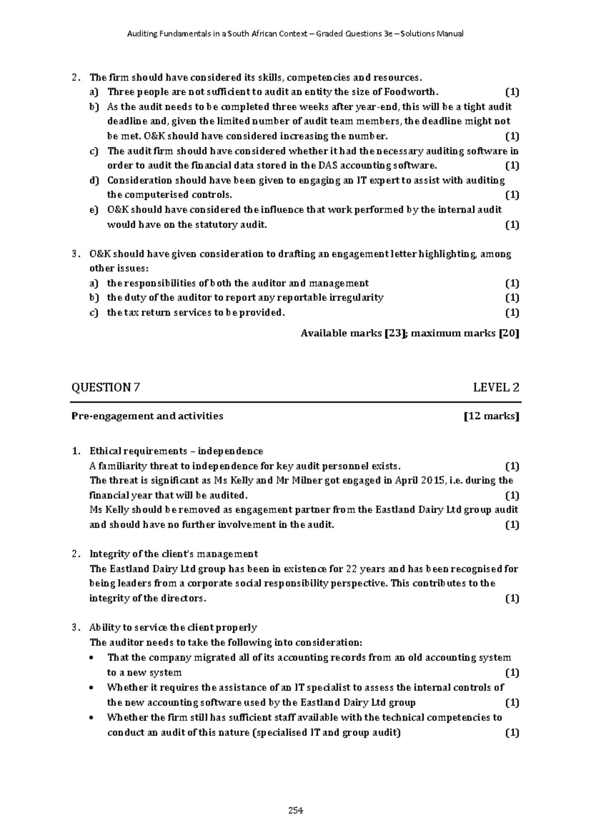 Chapter 12 Q7 - other - Auditing Fundamentals in a South African ...