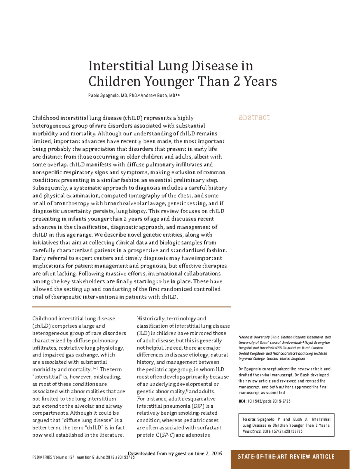 23.04.18. (a) Interstitial Lung Disease in Children Younger Than 2 ...