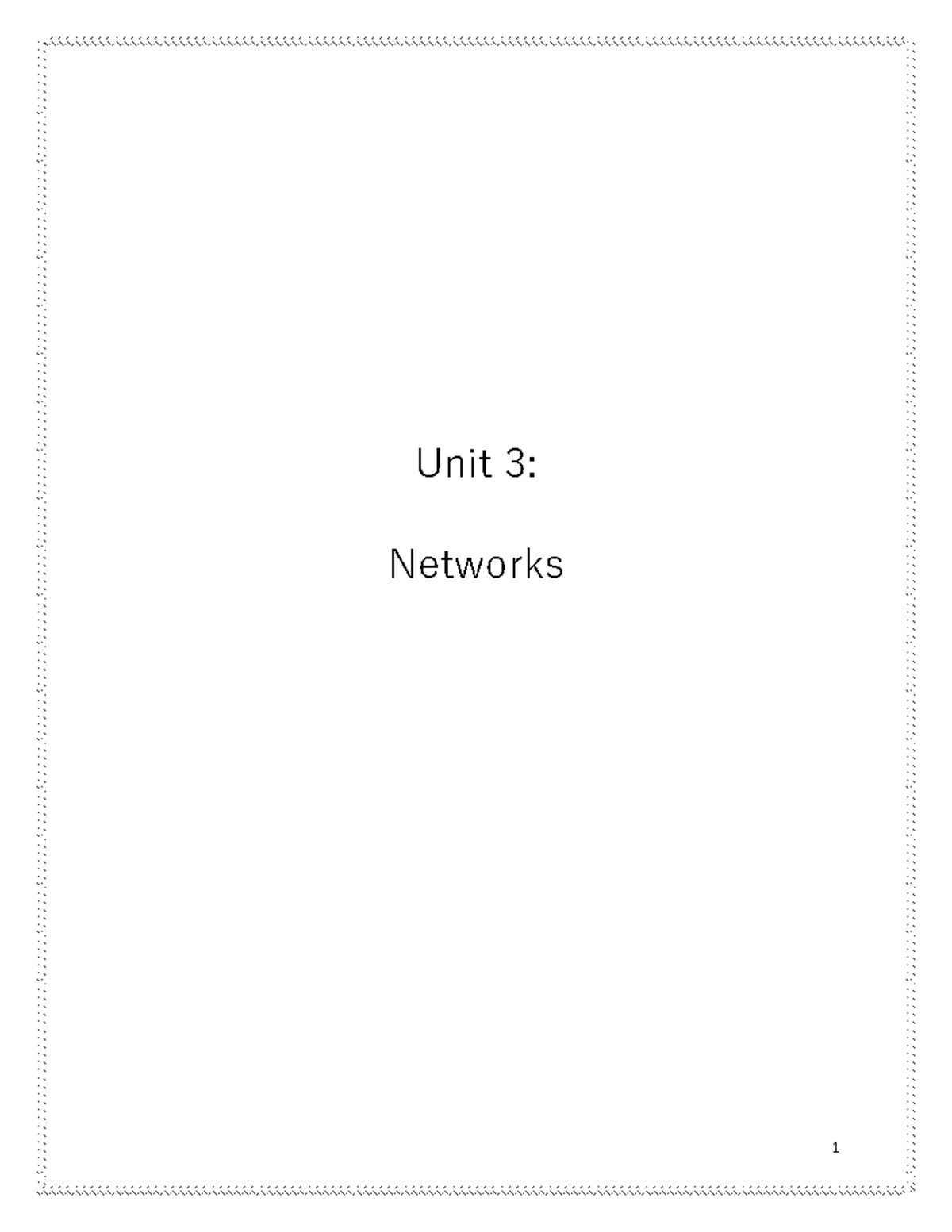 Network Notes v10.19 1 - Unit 3: Networks Networks A network is another ...