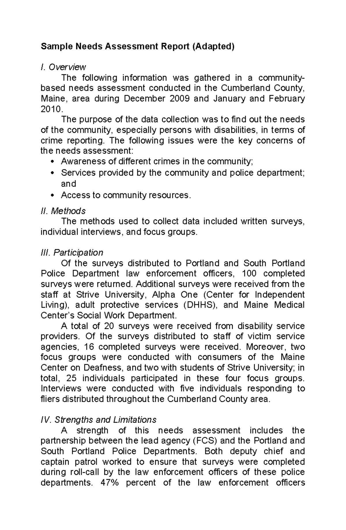 Sample-Needs-Assessment-Report GEC15 - Sample Needs Assessment Report ...