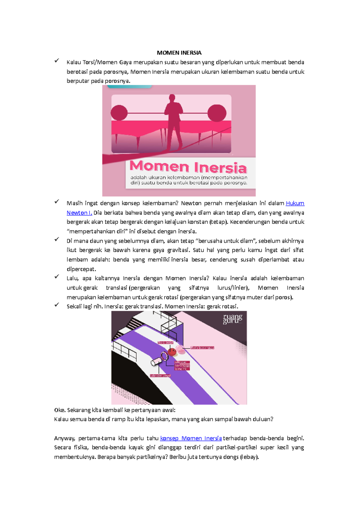 Momen Inersia - Masih ingat dengan konsep kelembaman? Newton pernah ...