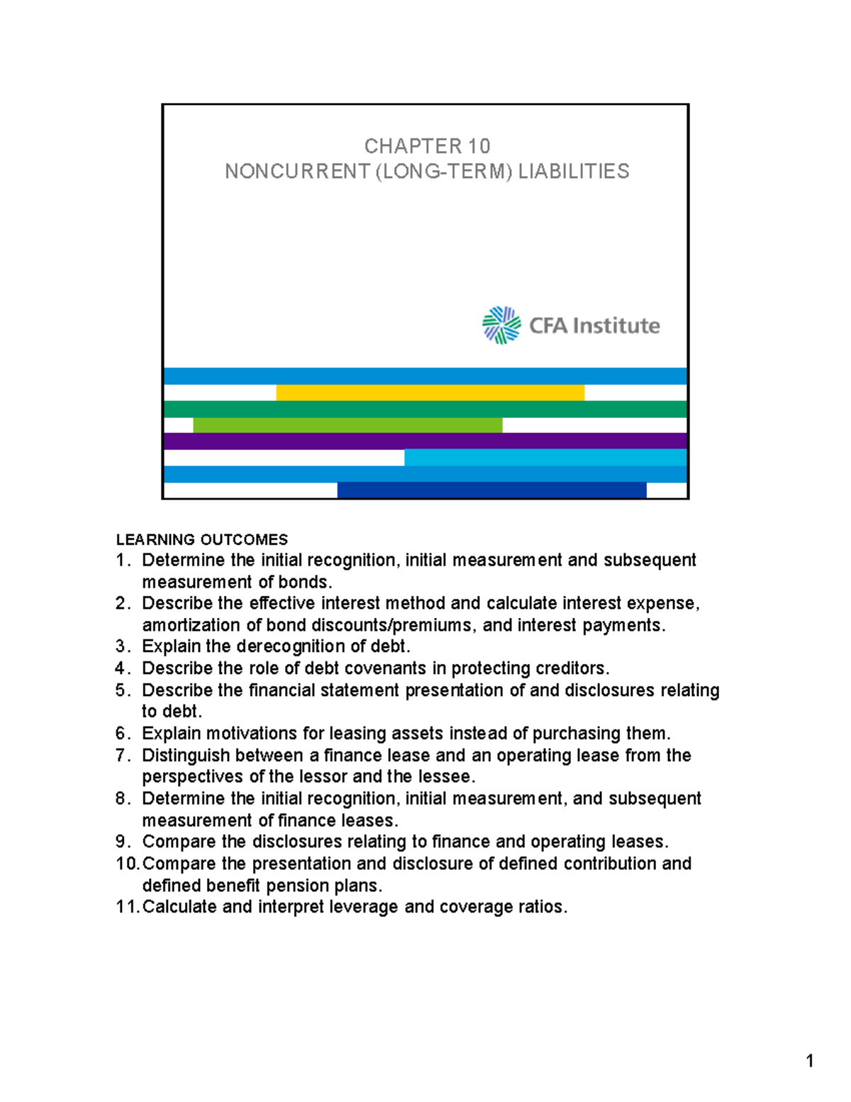 8 Non-current (long-term) liabilities Notes - CHAPTER 10 NONCURRENT ...