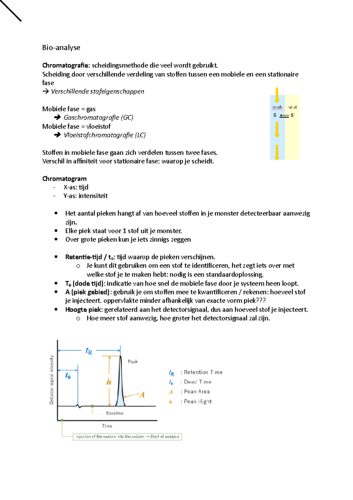 Thema 3 Bio-analyse - Bio-analyse Chromatografie: scheidingsmethode die ...