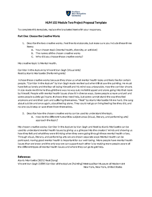 HUM 102 Module Four Project Draft Template (Complete) - HUM 102 Module ...