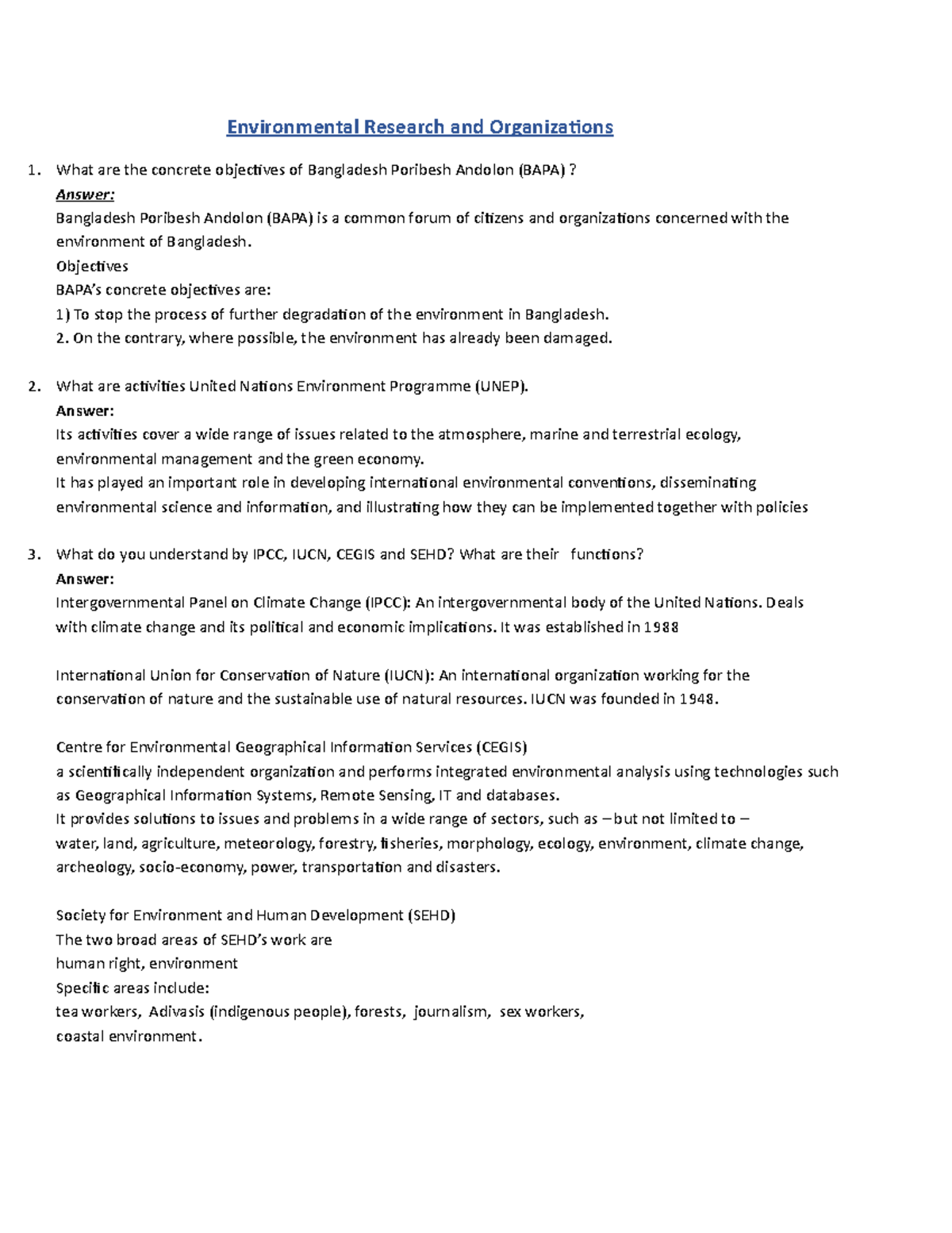 Final 4 April 2019, questions and answers - Environmental Research and ...