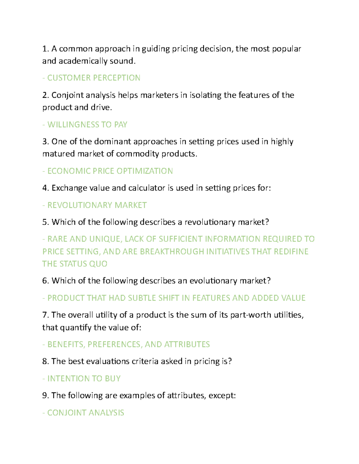 Reviewers-1 - Reviewers-1 - A common approach in guiding pricing ...