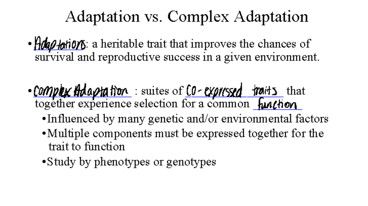 Module 9 Notes - Victoria chribia - Adaptation VS. Complex Adaptation ...