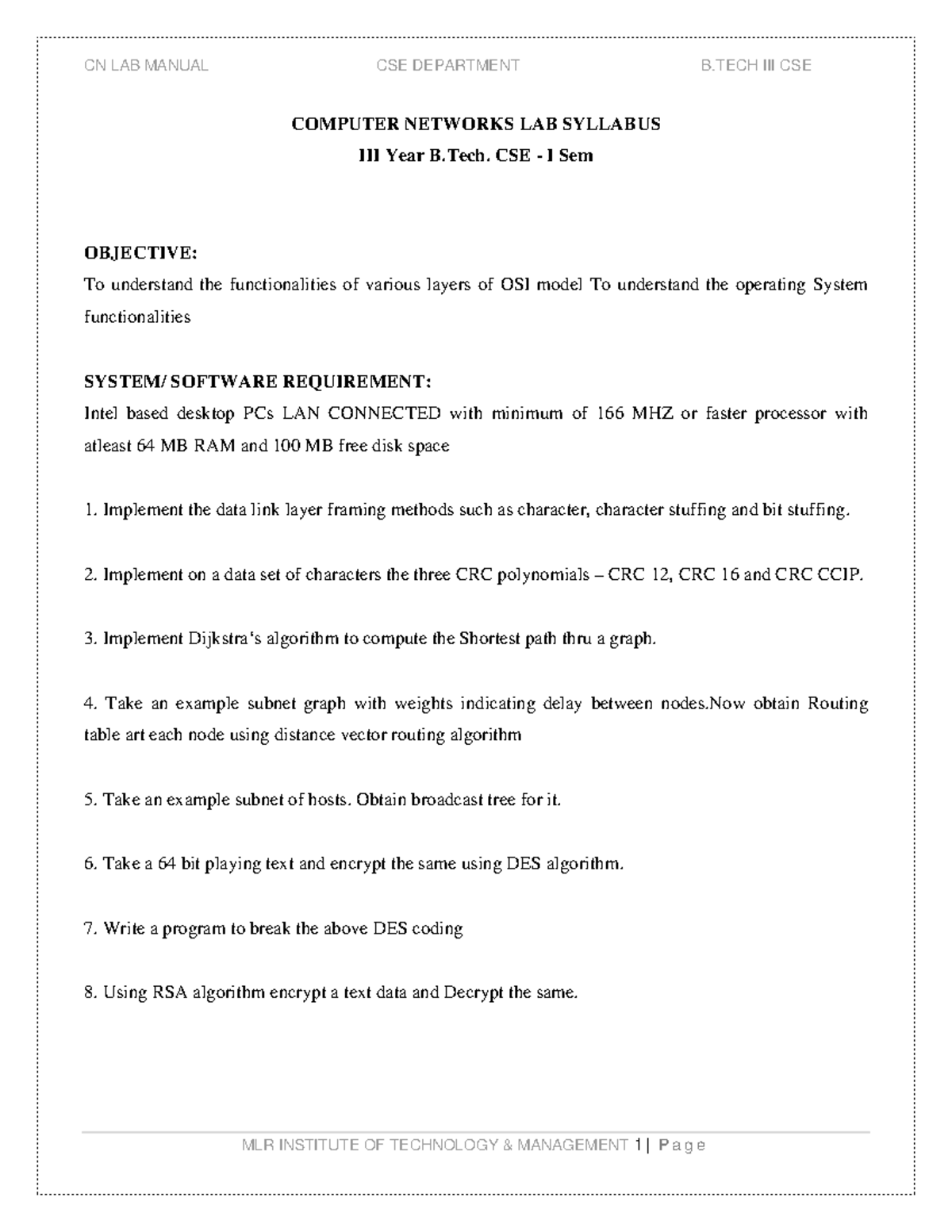 5af698ce3f5cc CN LAB Manual CSE Department - COMPUTER NETWORKS LAB ...