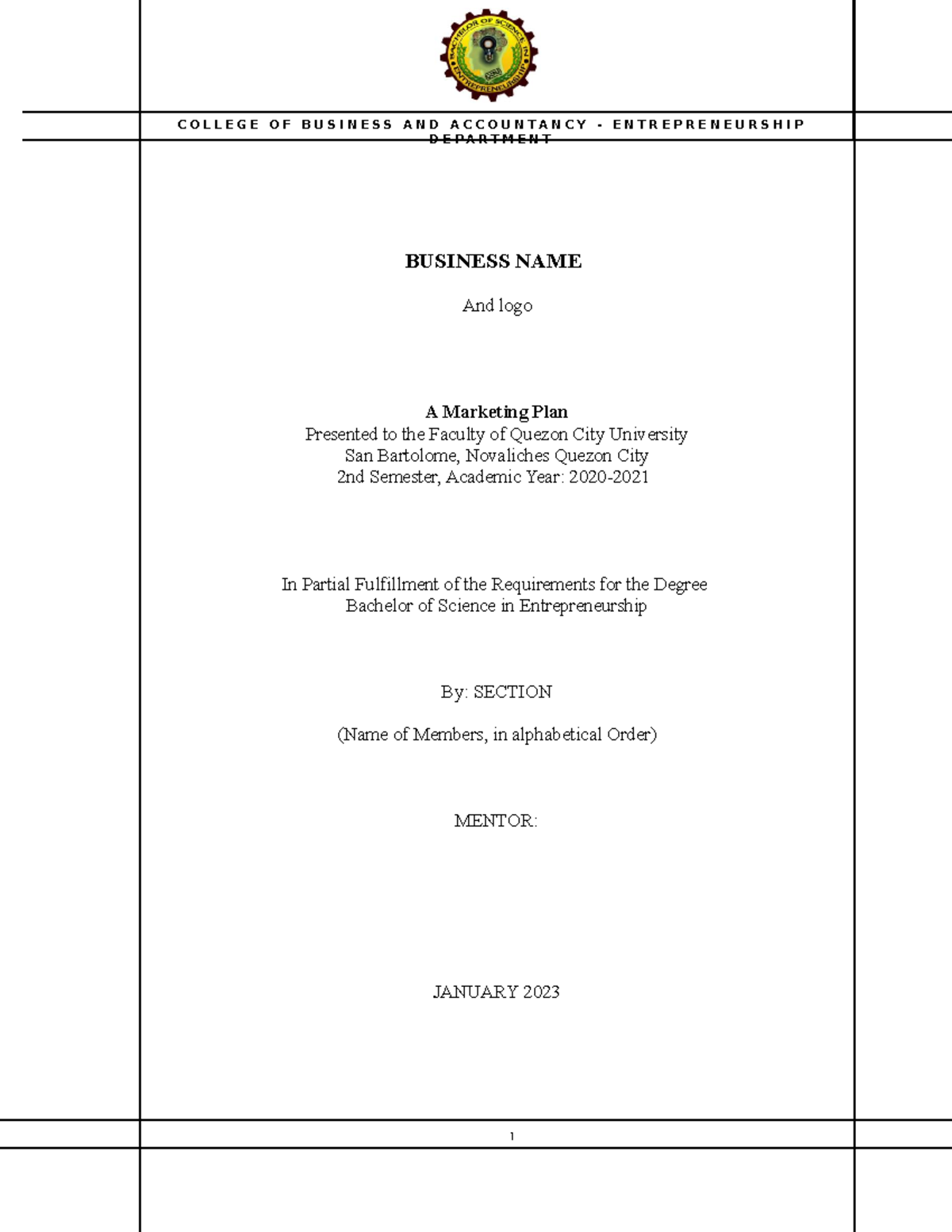 Operation Management - Tutorialwork - BUSINESS NAME And logo A ...