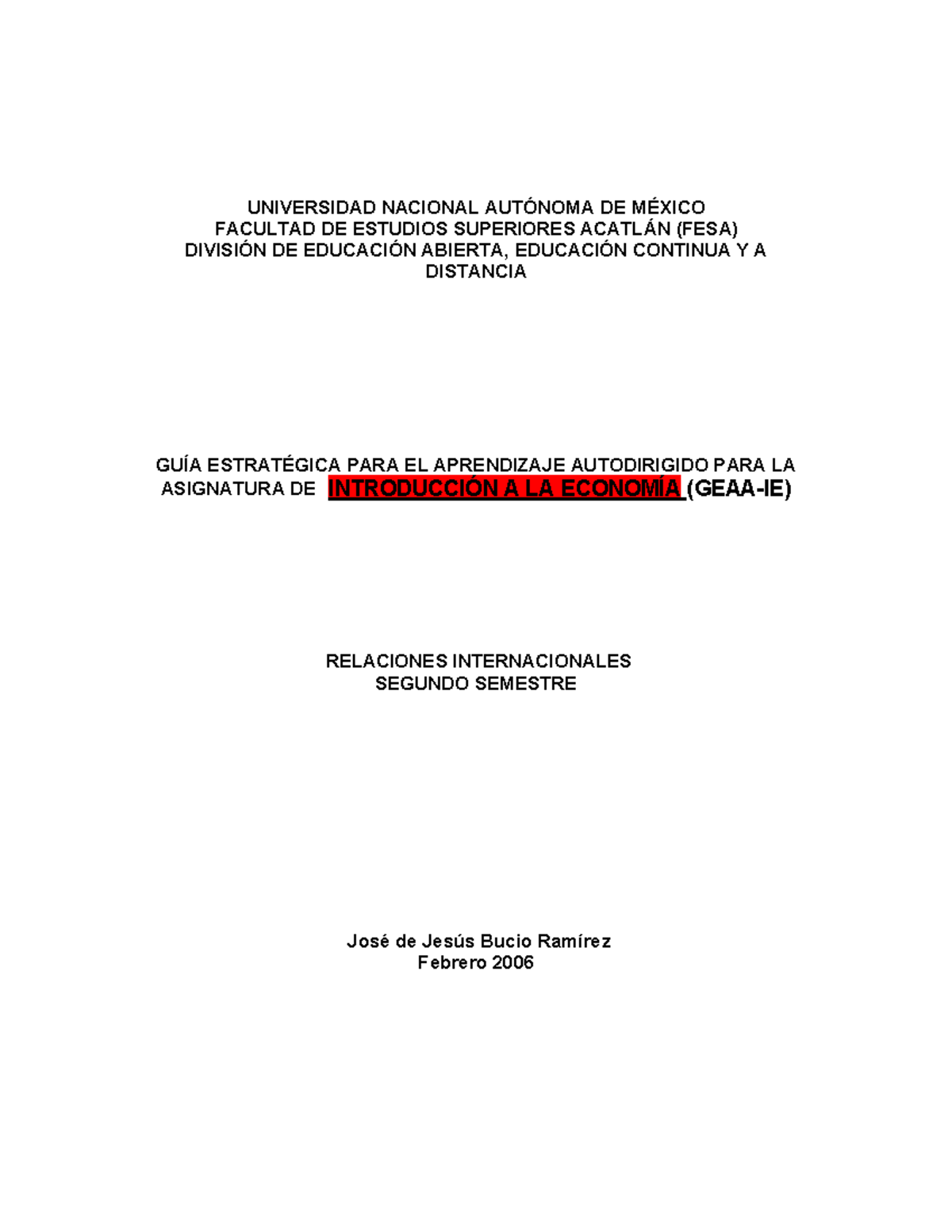 GEAA Intro. ECON. - Conceptos claves y ejercicios. - UNIVERSIDAD ...