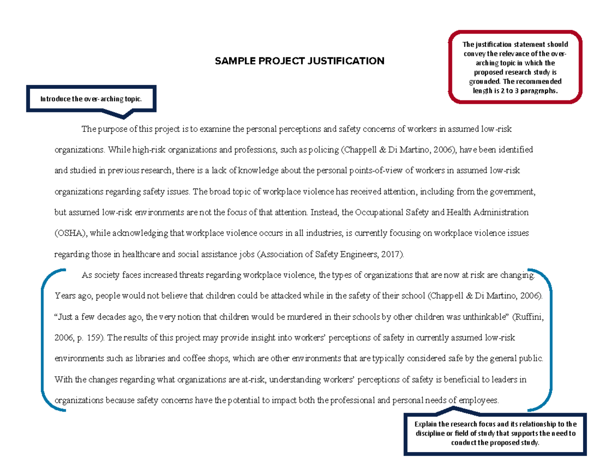 Sample Project Justification - SAMPLE PROJECT JUSTIFICATION The purpose ...