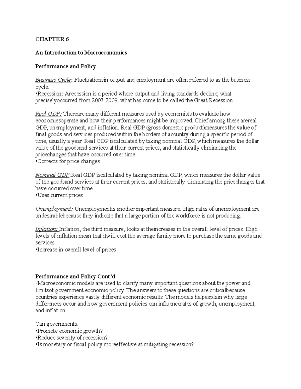 Chapter 6 Macro - Lecture notes 6 - CHAPTER 6 An Introduction to ...