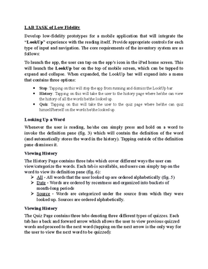 SP21 HCI Lab Scenarios - LAB 08: Scenarios Purpose The purpose of this ...