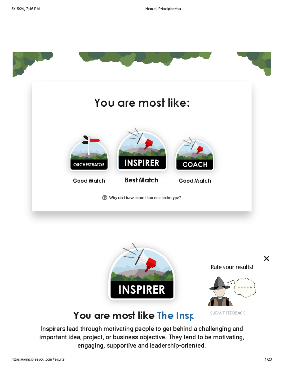 Home Principles You - You are most like: Good Match Best Match Good ...