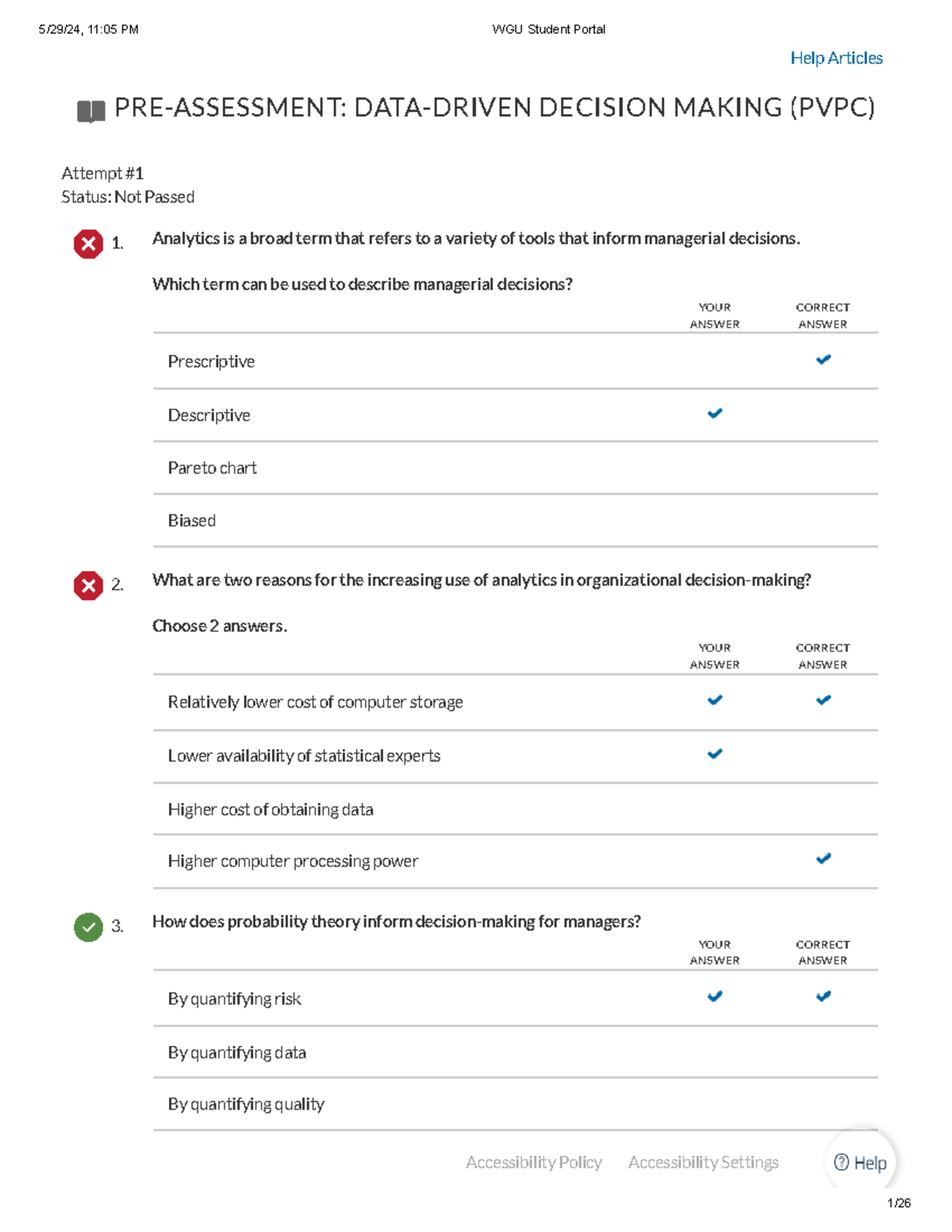 207 Objective (pre-assessment) - Help Articles PRE-ASSESSMENT: DATA-DRIVEN DECISION MAKING (PVPC ...