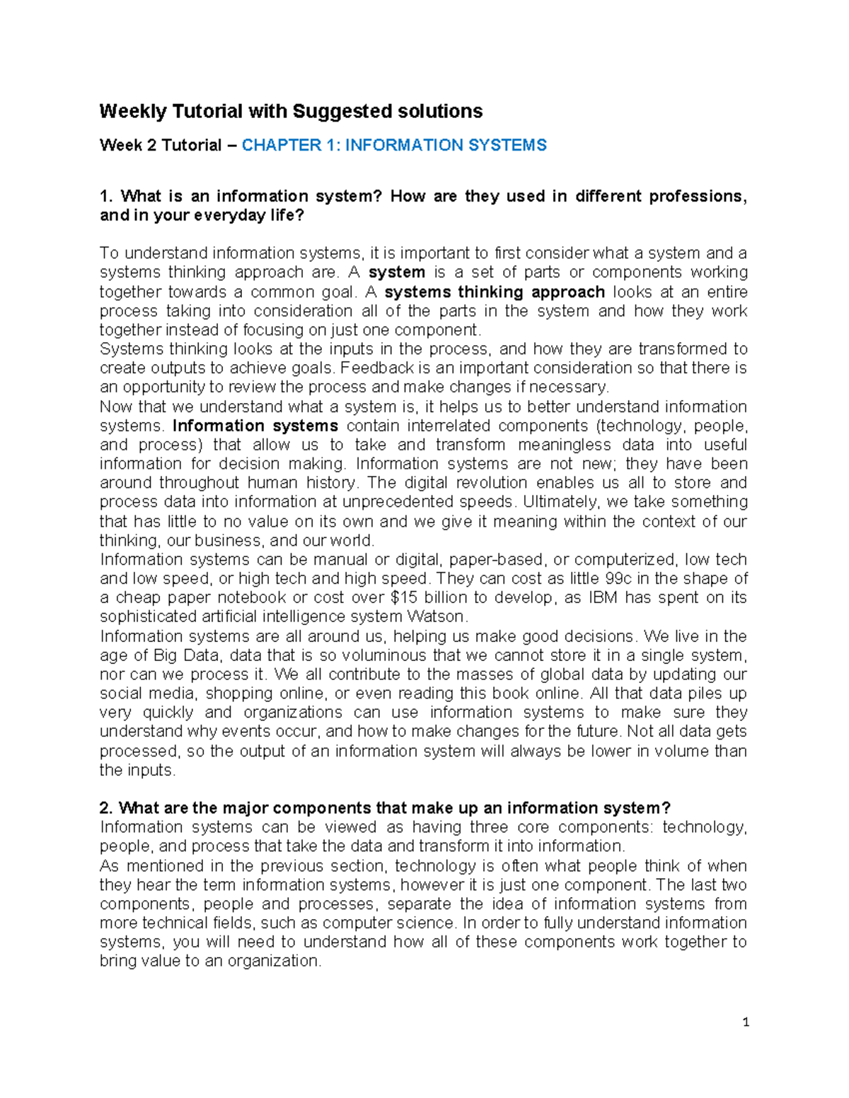 Suggested Solutions - Wk. 2-5 Tutorial - Weekly Tutorial with Suggested ...