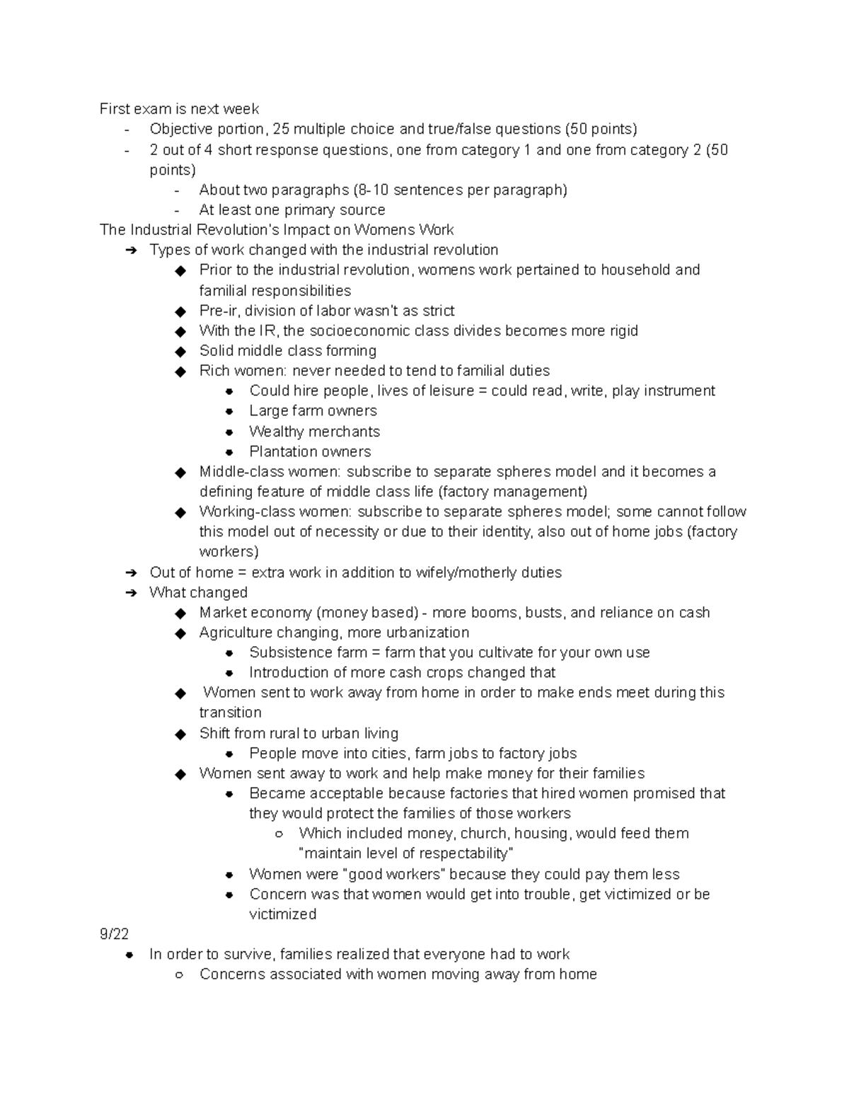 SSC.440 wk3 (22-23) - The history of women and their involvement and ...