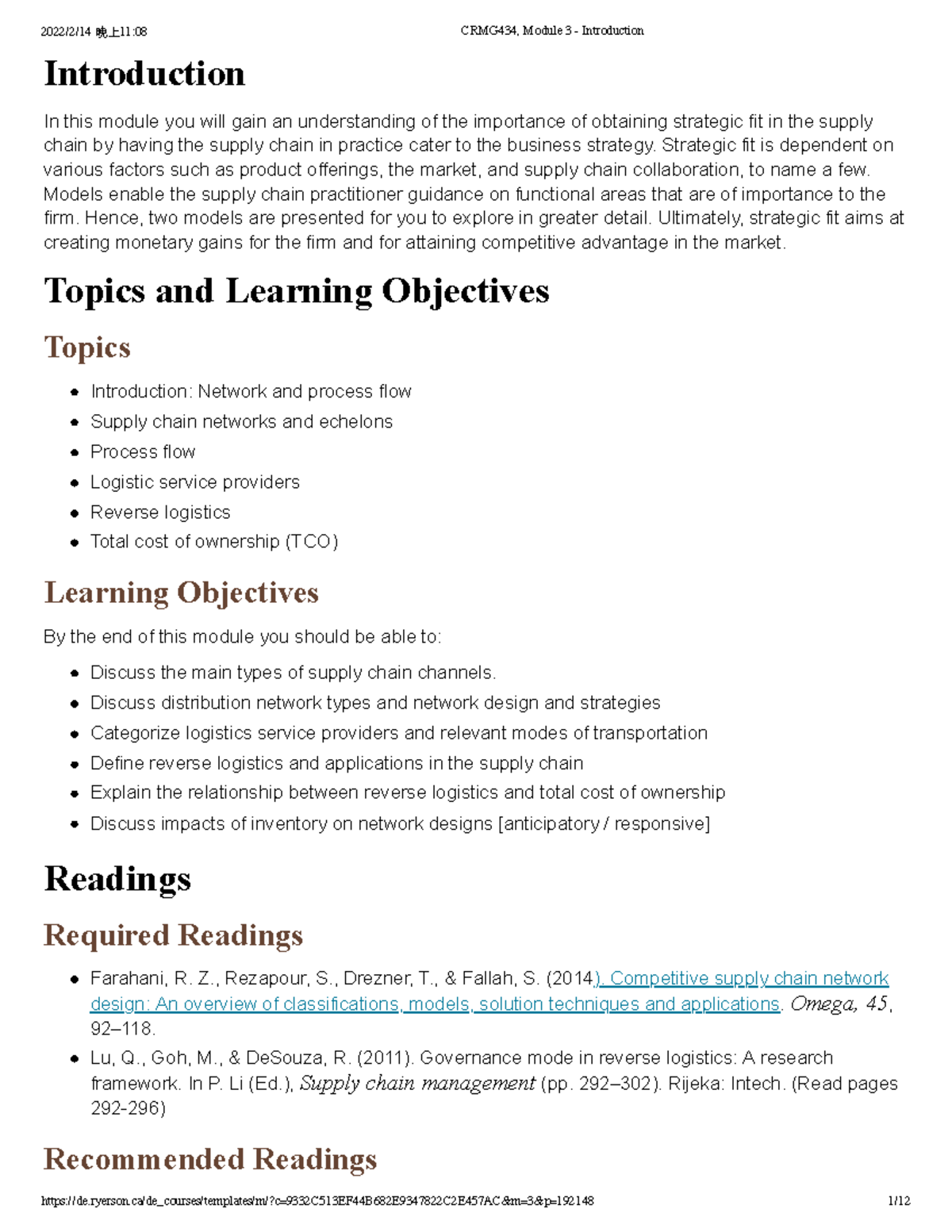 CRMG434, Module 3 - Introduction - Introduction In this module you will gain an understanding of ...