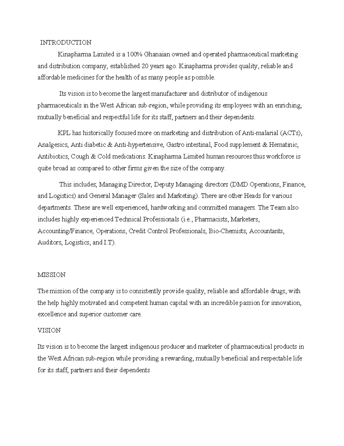 Strategic Human Resource management - INTRODUCTION Kinapharma Limited ...