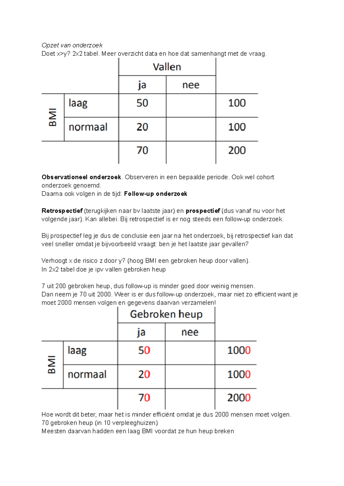 Samenvatting Blok - Opzet van onderzoek Doet 2x2 tabel. Meer overzicht ...