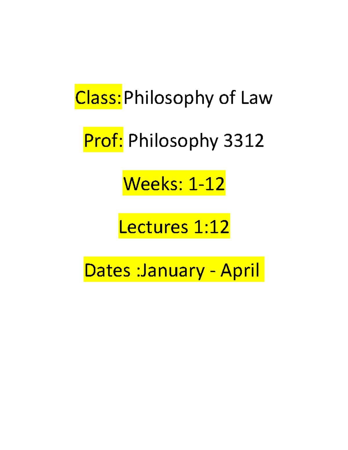 Philosophy 3312 Philosophy Of Law - Class: Philosophy of Law Prof ...