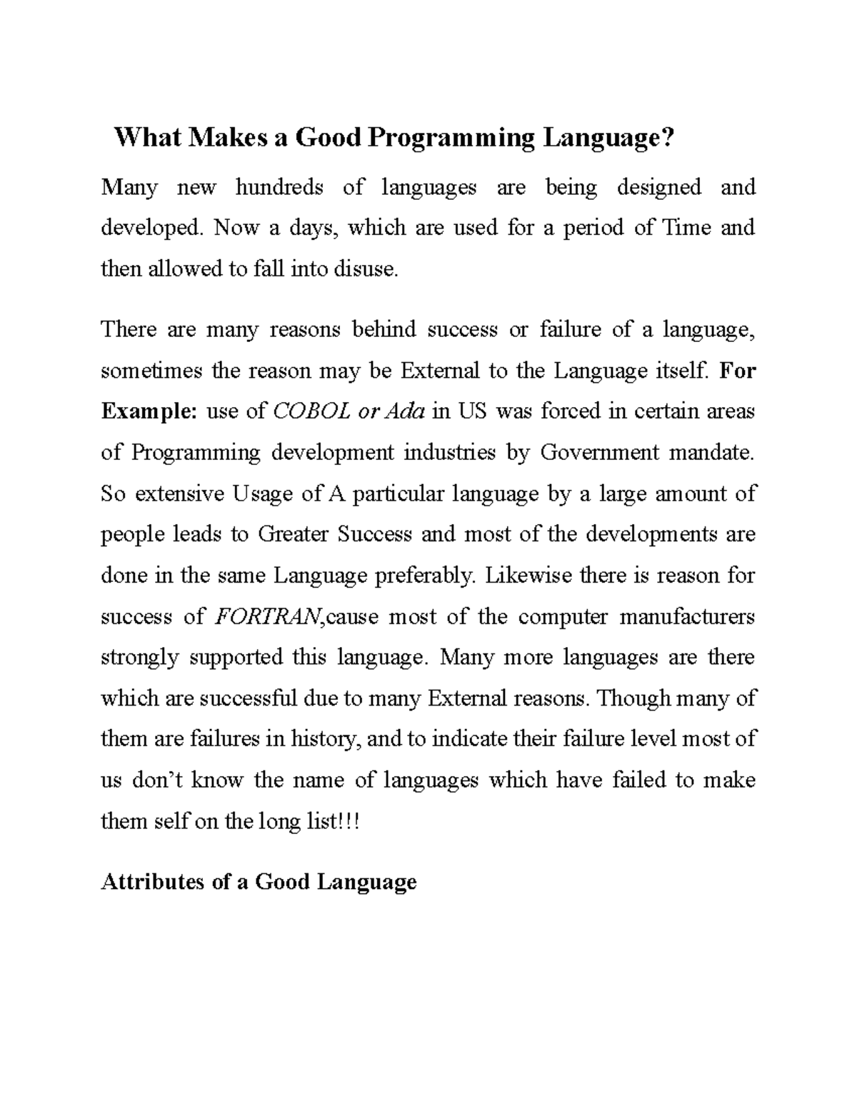 11what Makes A Good Programming Language What Makes A Good Programming Language Many New
