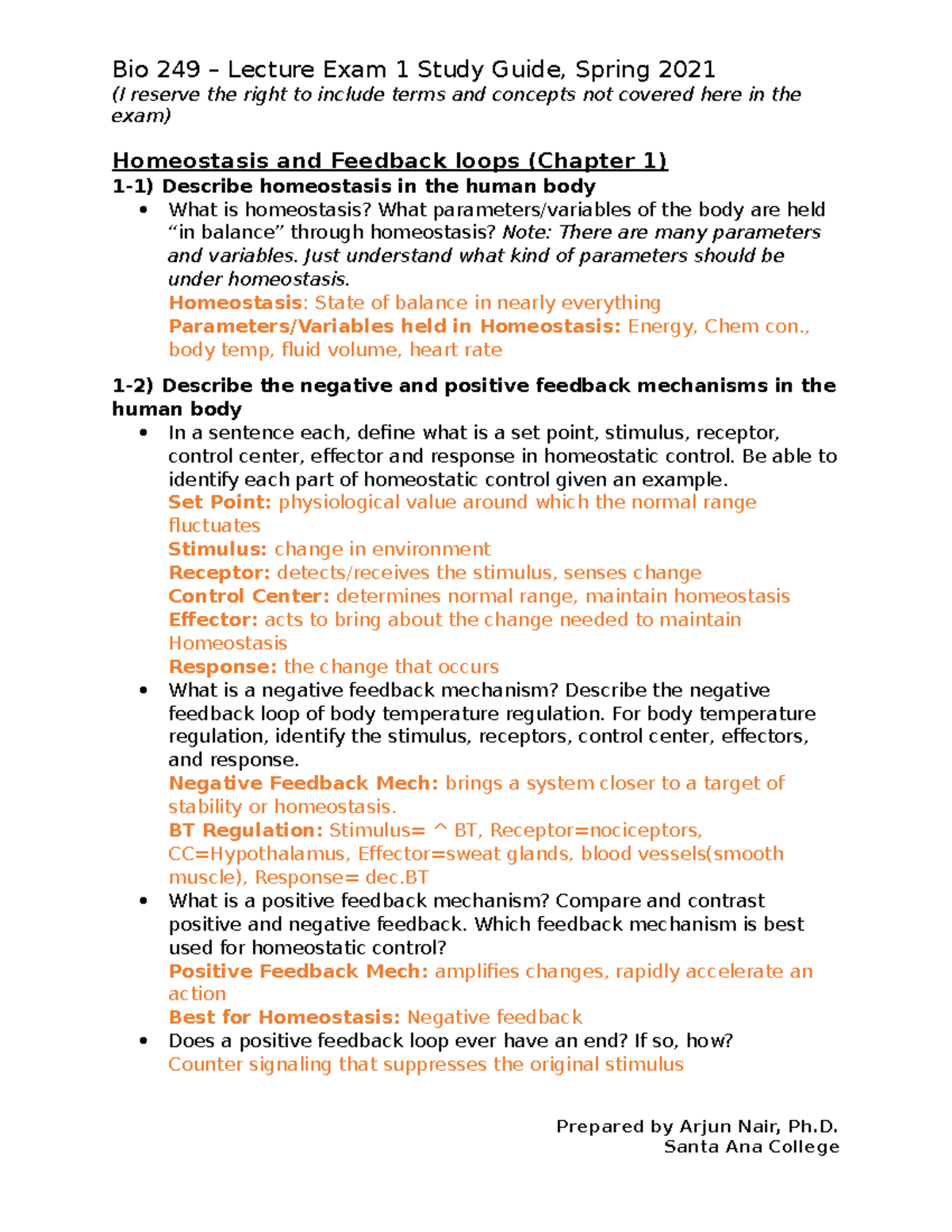 Lecture exam 1 study guide - (I reserve the right to include terms and ...