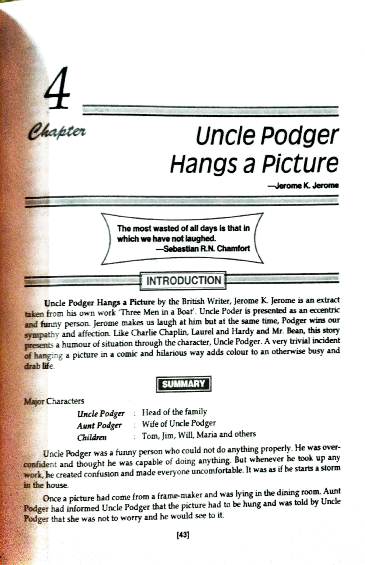 4 Uncle podger hangs a picture - 4 Chapter Uncle Podger Hangs a Picture Jerome K. Jerome The ...