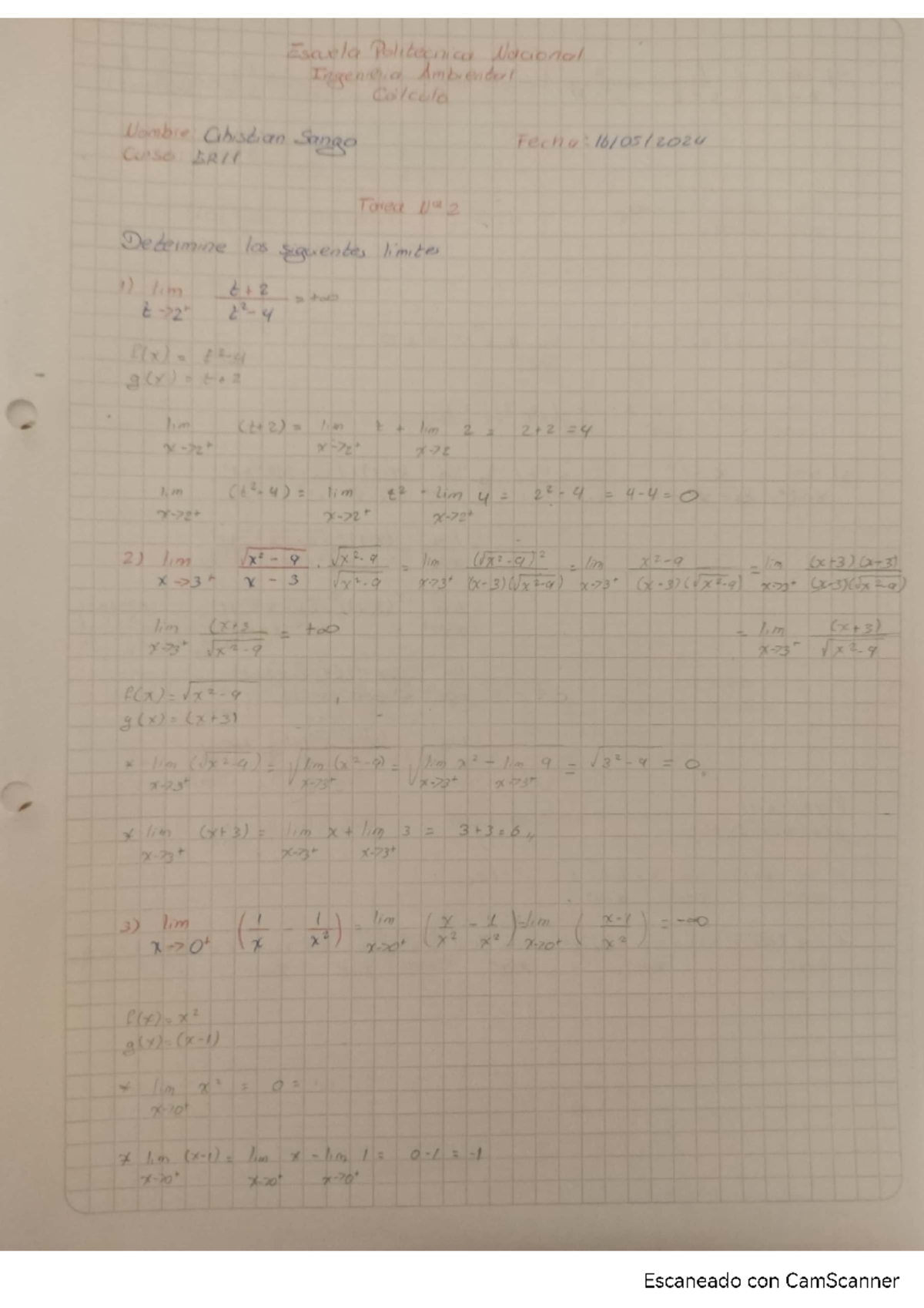Calculo Tarea 2 GR11 - Cálculo en una Variable - Studocu