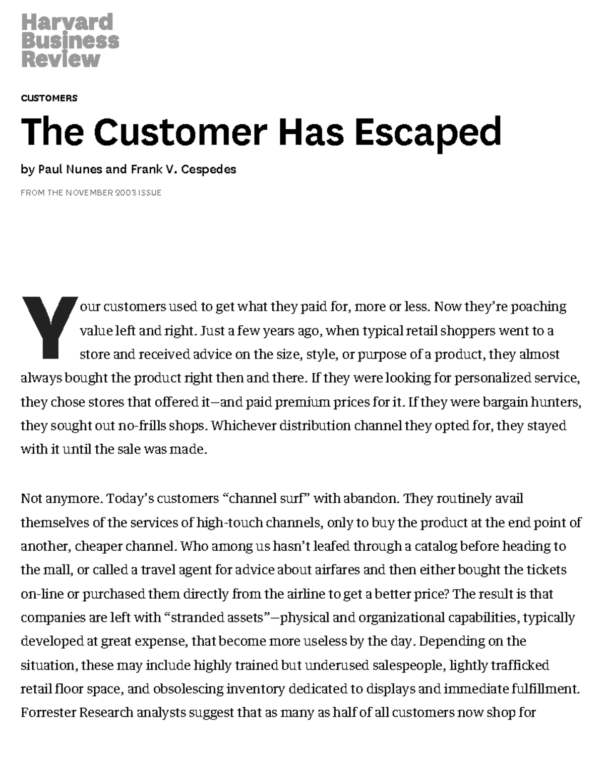 Reading CM02 - The Customer Has Escaped - CUSTOMERS The Customer Has ...