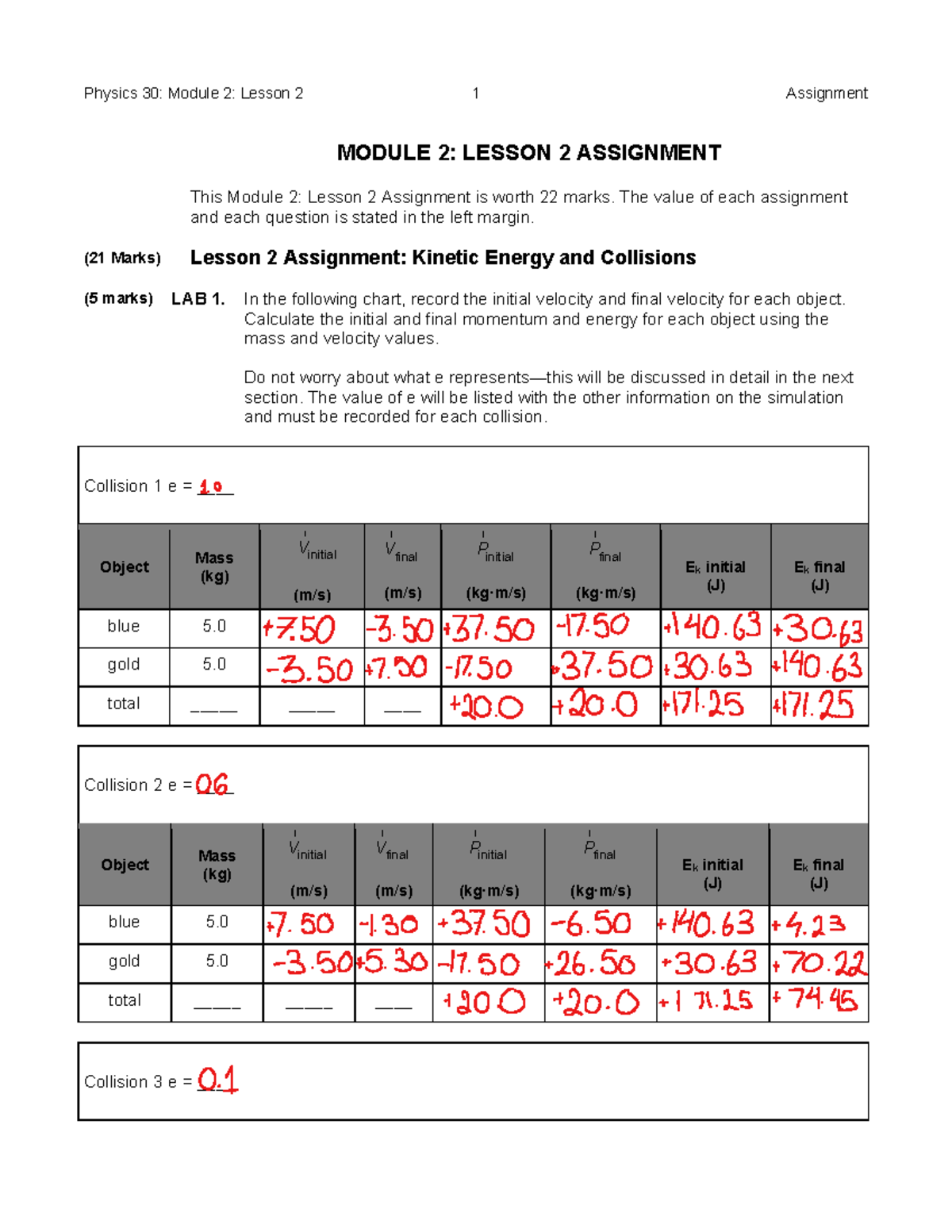 Unit A Module 2 Lesson 2 Assignment Module 2 Lesson 2 Assignment