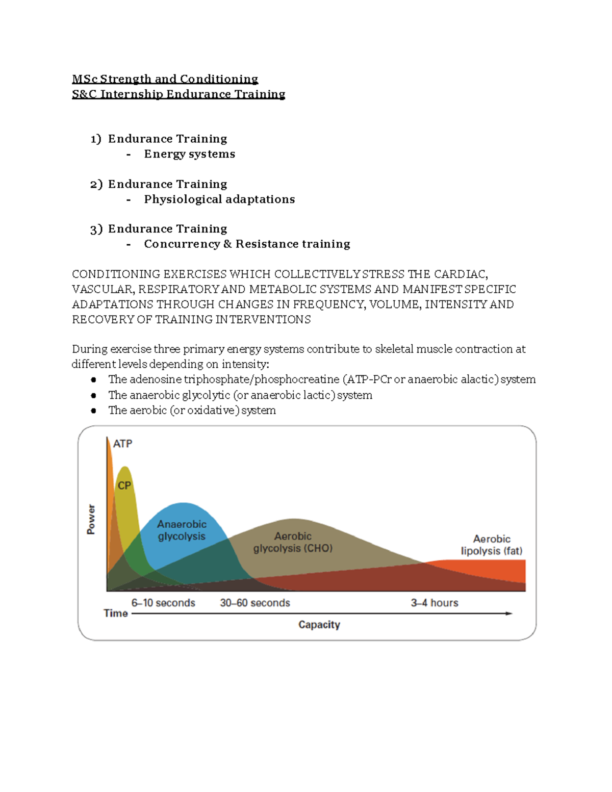 MSc SC Internship Endurance Training Part 1 - MSc Strength and ...