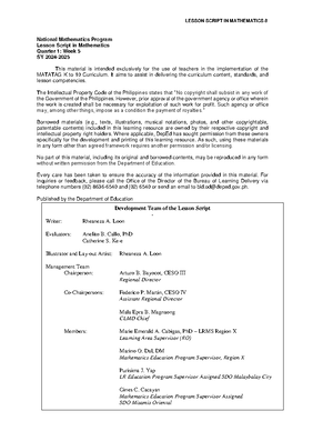 NMP3 - Activities and worksheets - 8 Quarter 1 Week 5 Day 4 NATIONAL ...