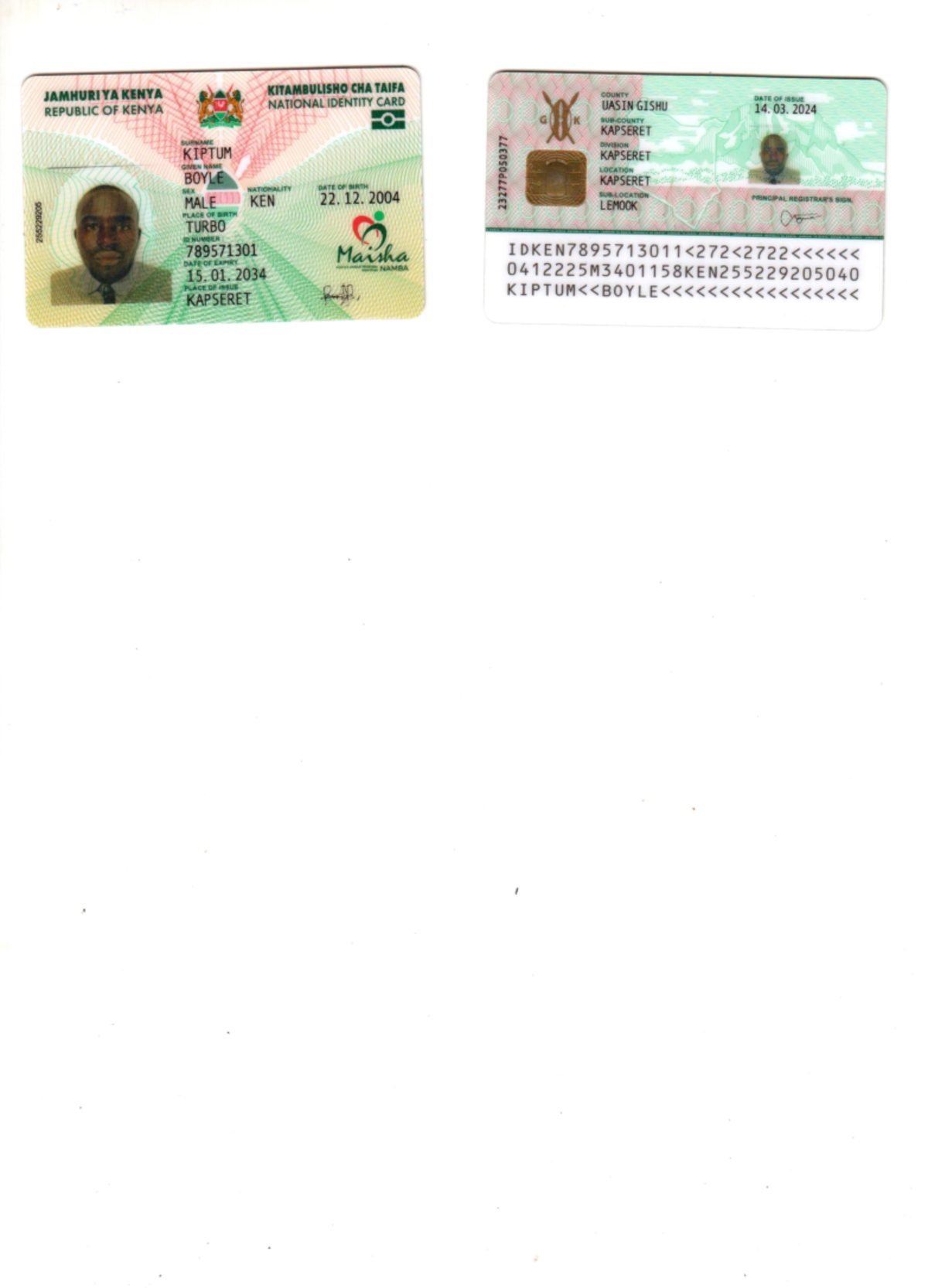Id - nnn - JAMHURIYA KENYA KITAMBULISHO CHA TAIFA COUNTY NATIONAL ...