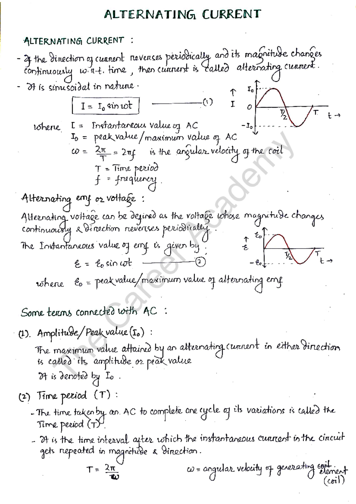 Alternating Current - ALTERNATING CURRENT ALTERNATING CURRENT : of the ...