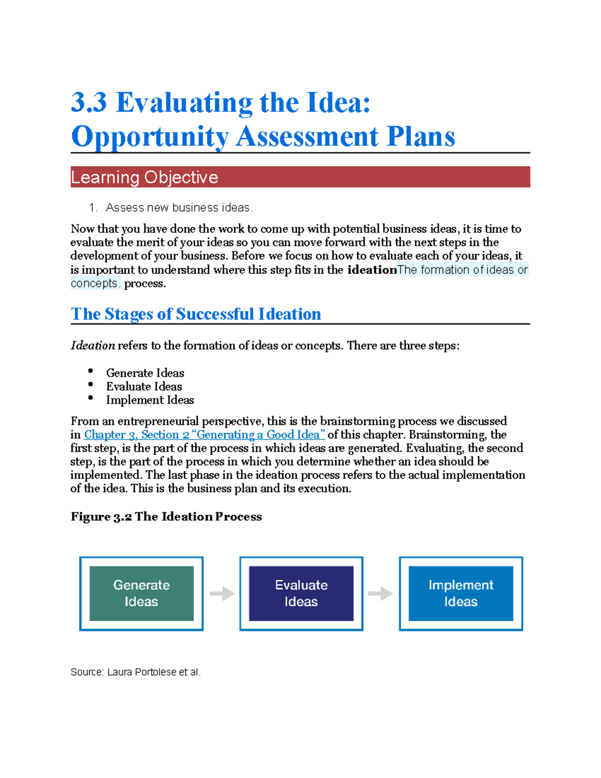 3.3 Evaluating the Idea - Opportunity Assessment Plans - 3 Evaluating ...