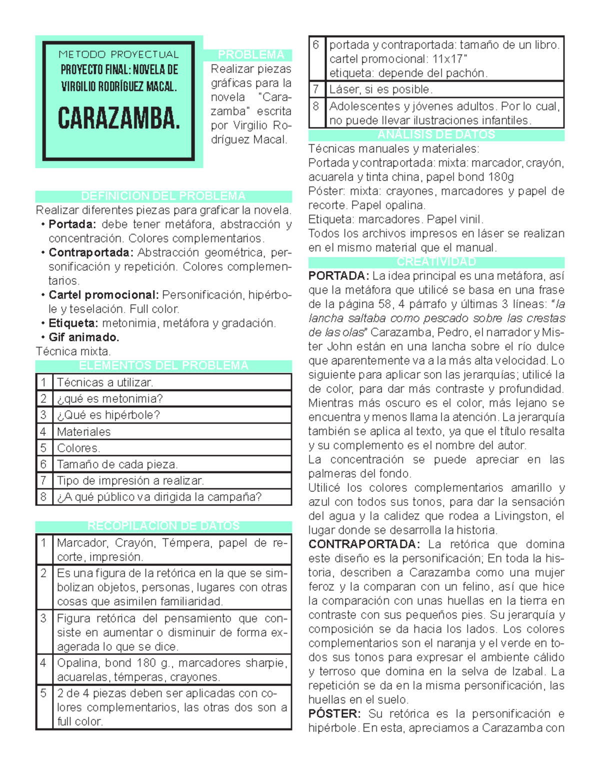 Método de Bruno Munari - metodo PROYECTUAL PROYECTO FINAL: NOVELA DE ...