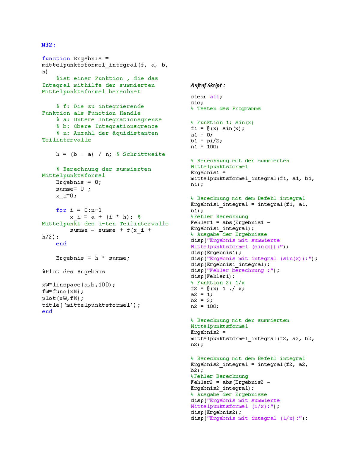 Matlabaufgaben programmierung - Verteilte Programmierung und numerische ...