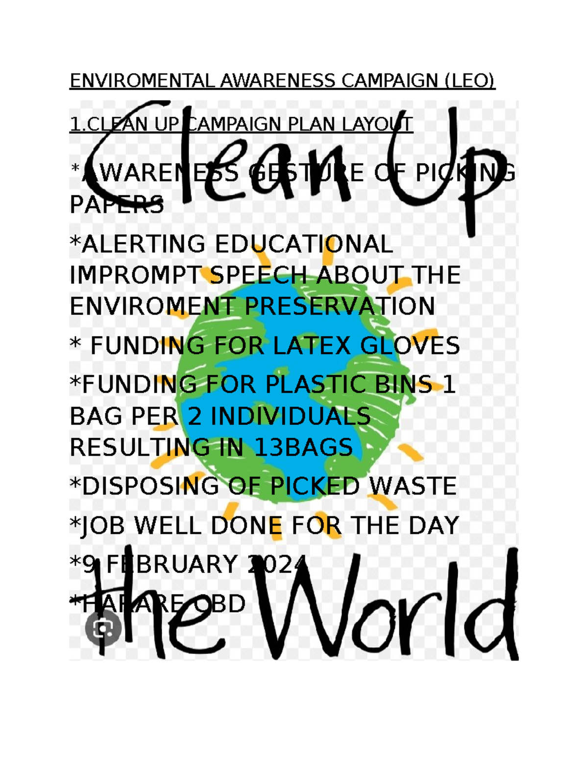 Enviromental Awareness Campaig - Animal science - ENVIROMENTAL ...