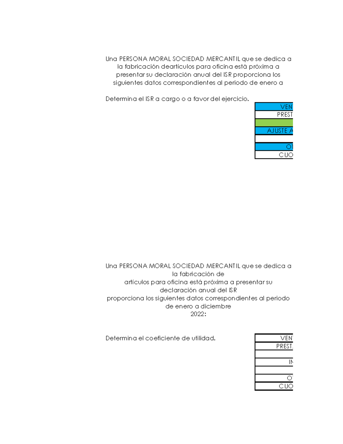 Entregable no 1 seminario de Impuestos - Determina el ISR a cargo o a ...