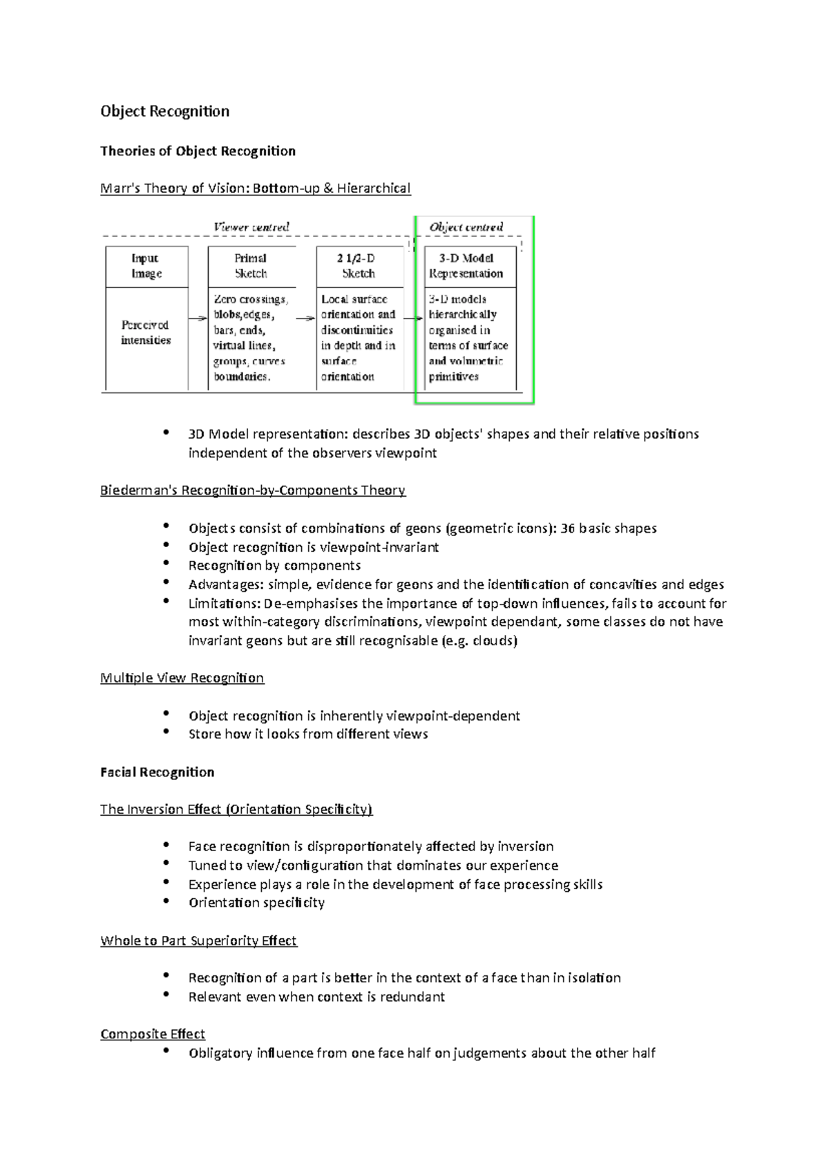 Object Recognition Lecture Notes 4 Object Recognition Theories Of object-recognition-lecture-notes-4-object-recognition-theories-of