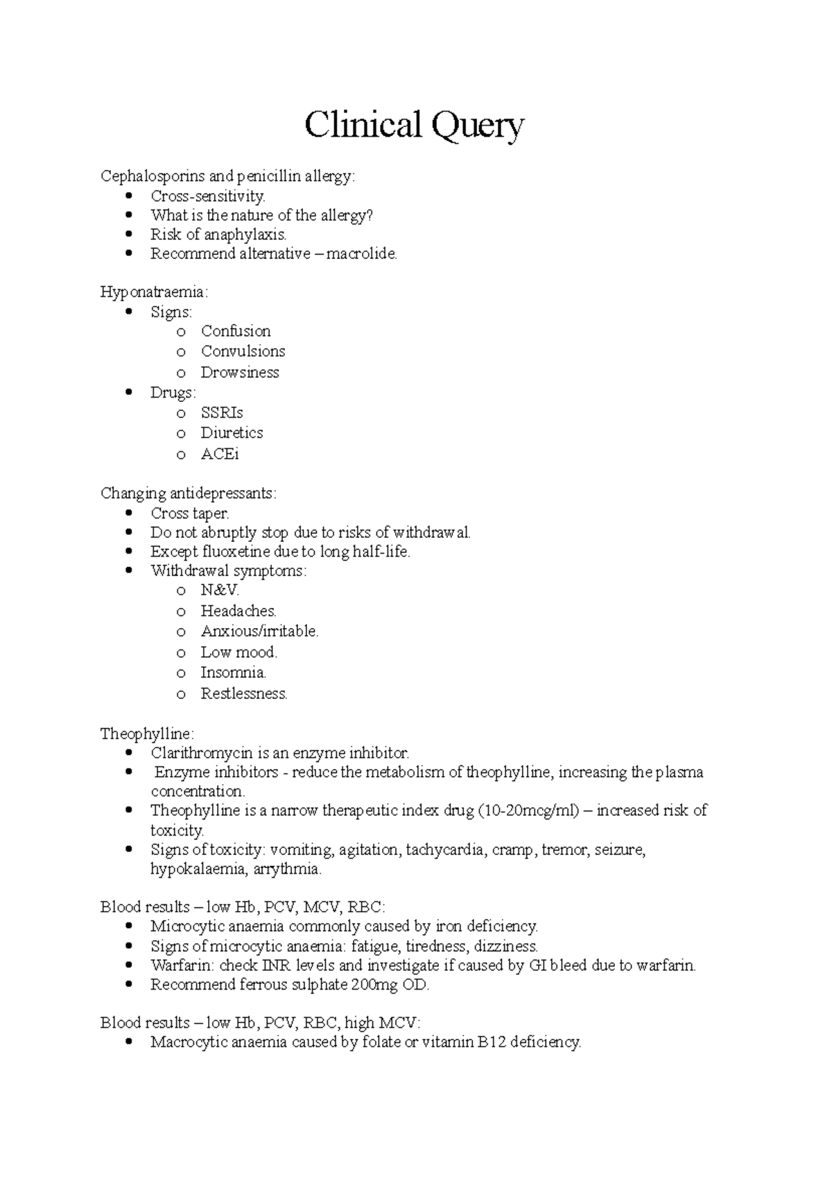 Clinical Query - OSCE station practice - Clinical Query Cephalosporins ...