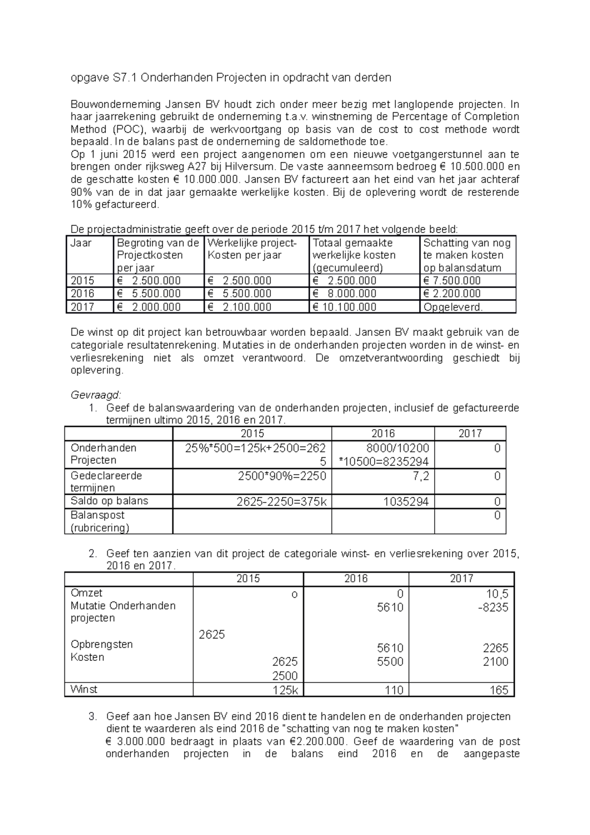 S7.1 onderhanden projecten in opdracht van derden studentversie ...