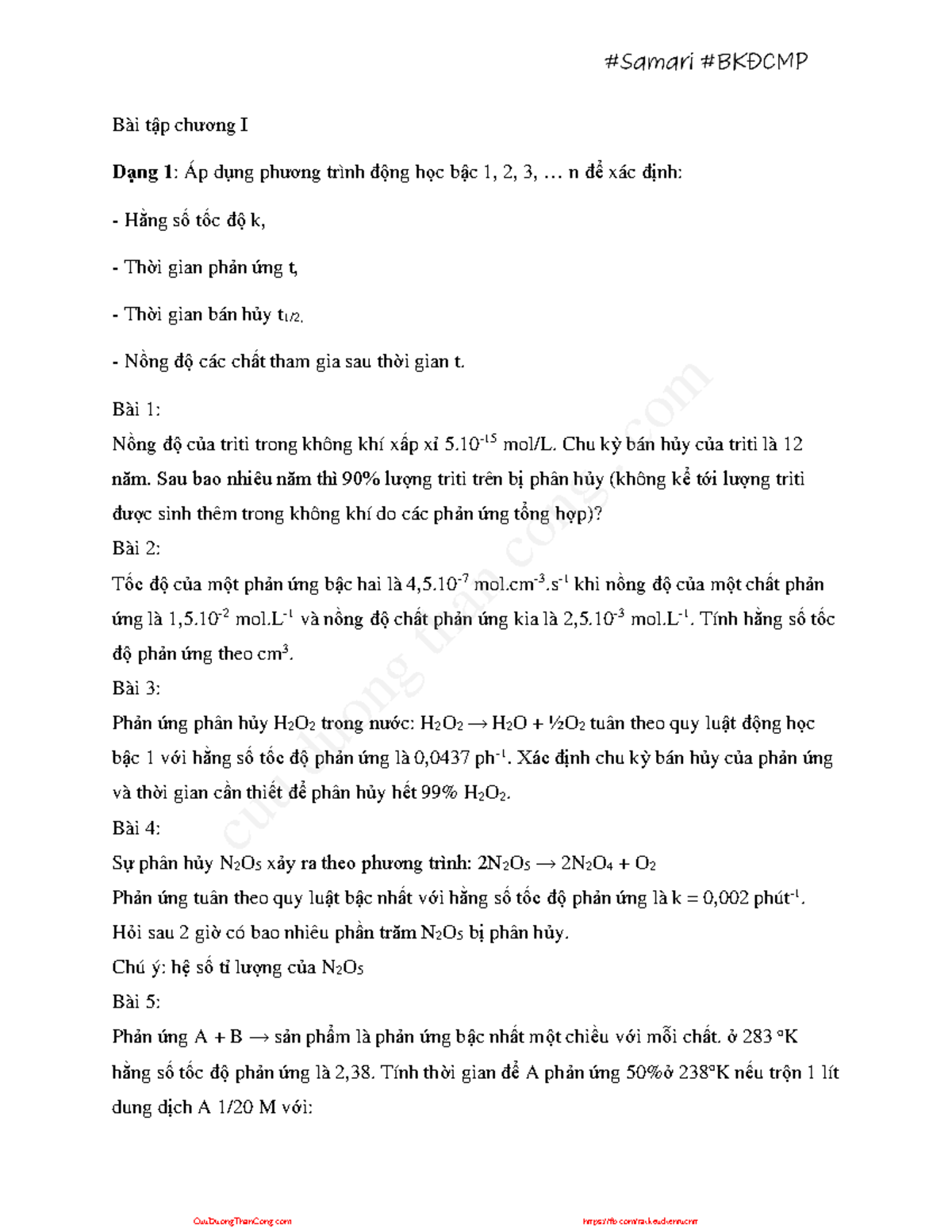 Hoa-ly-2 bt-ch3061-chuong-1-dong-hoc-phan-ung-don-gian-ly-thuyet-dong-hoa-hoc ...