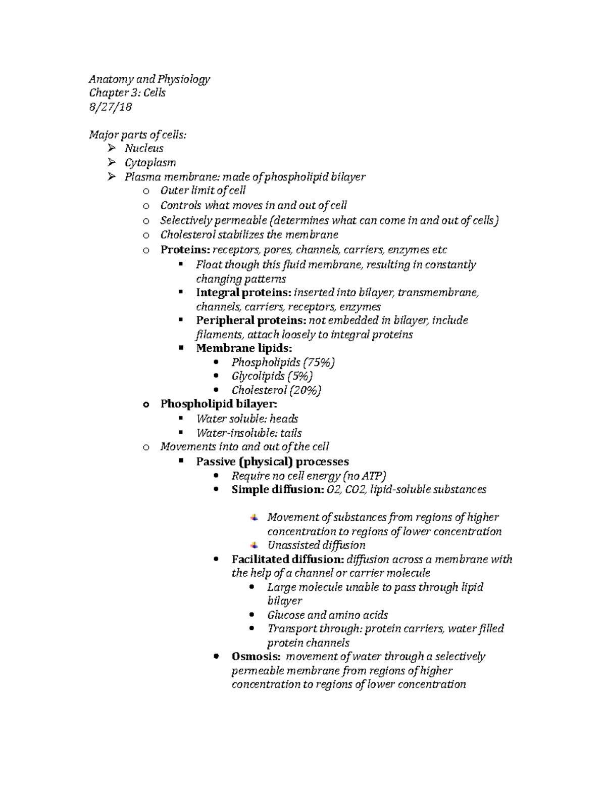 Anatomy and Physiology lecture 2,3 - Anatomy and Physiology Chapter 3 ...